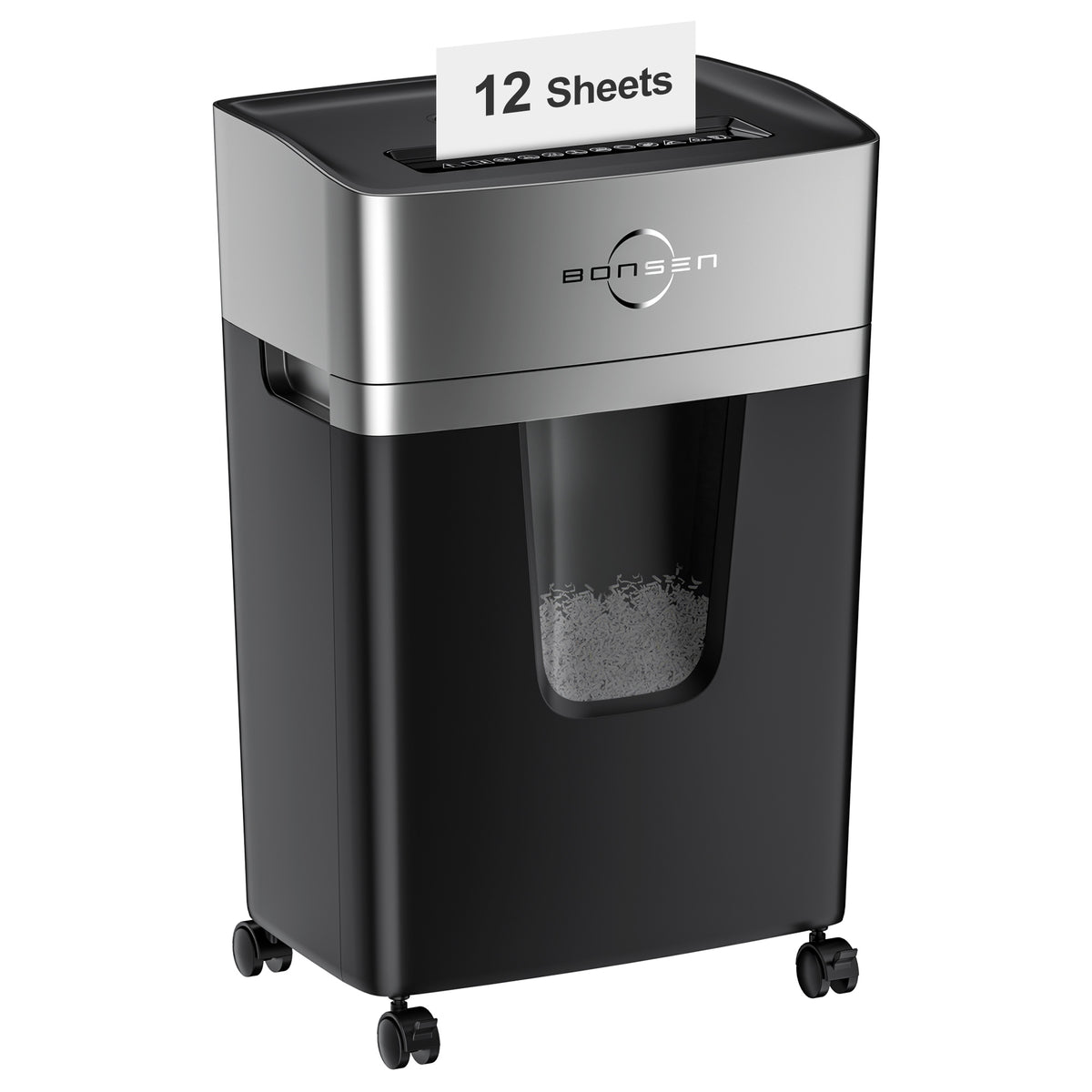 12 Sheet Micro-cut Paper Shredder P4 Security Shredder 40 Mins Heavy D ...