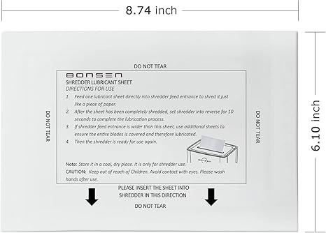 Bonsen Paper shredder sharpening & Lubricant Sheets,50-Pack – Bonsen Shop