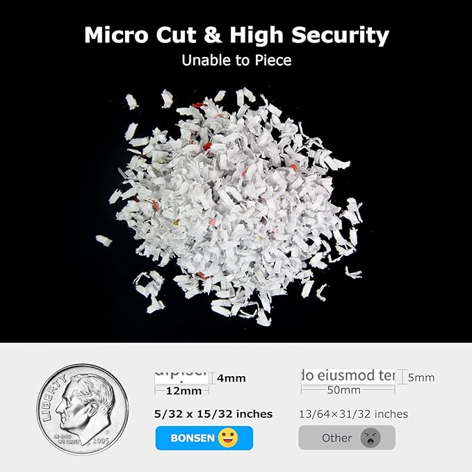 BONSEN Shredder for Office, 120-Sheet Auto Feed Paper Shredder, Micro ...