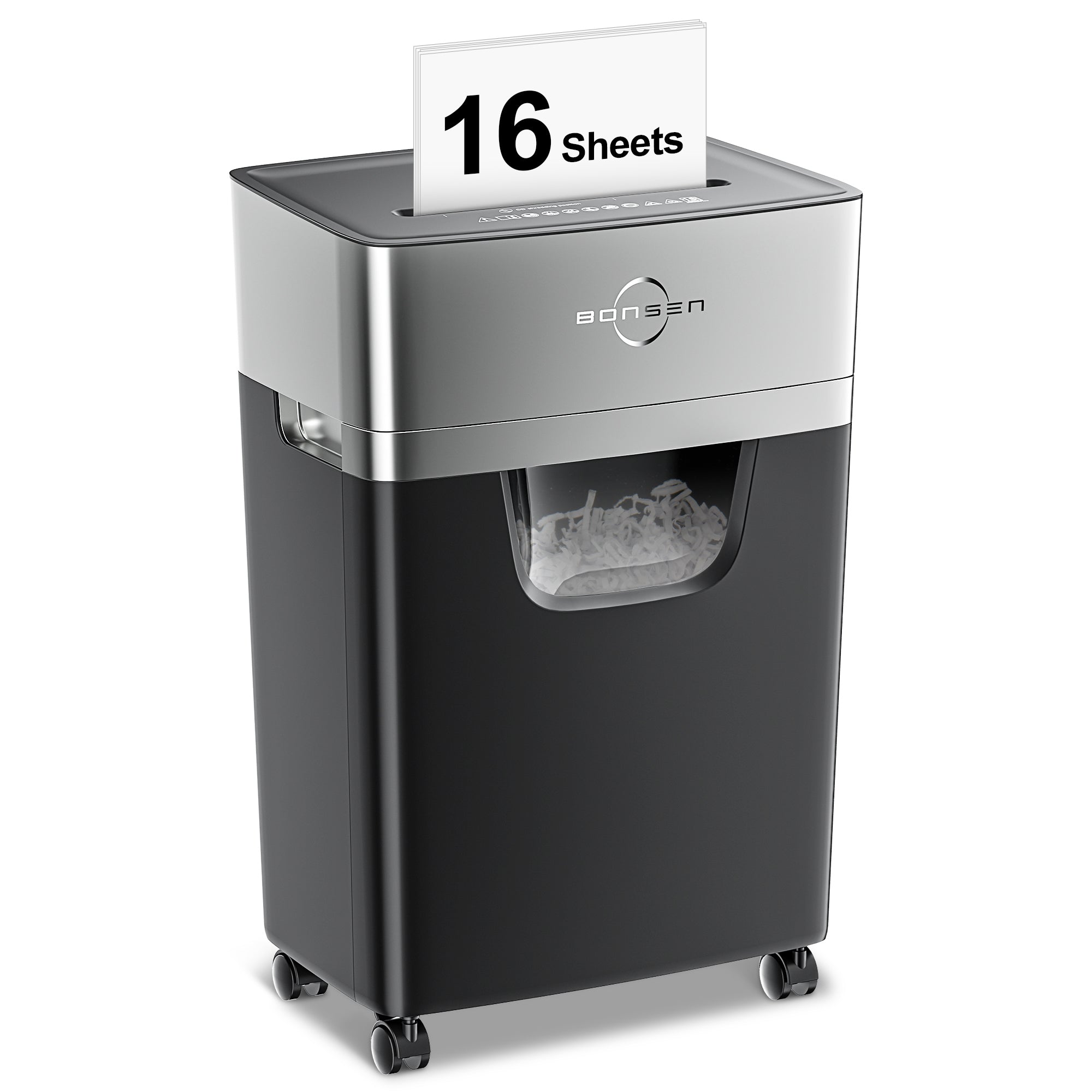 BONSEN 24 Sheet Cross Cut Paper Shredder Heavy Duty 40 Mins Commercial ...