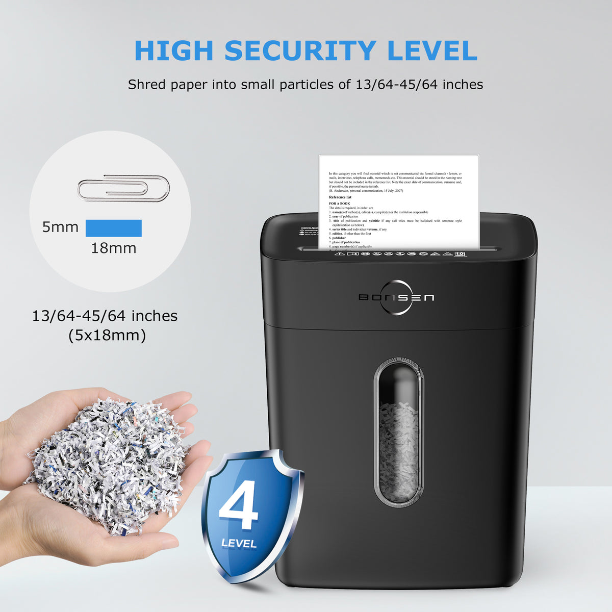 BONSEN 10-Sheet Cross Cut Paper Shredder for Home Office Use with 4 Ga ...